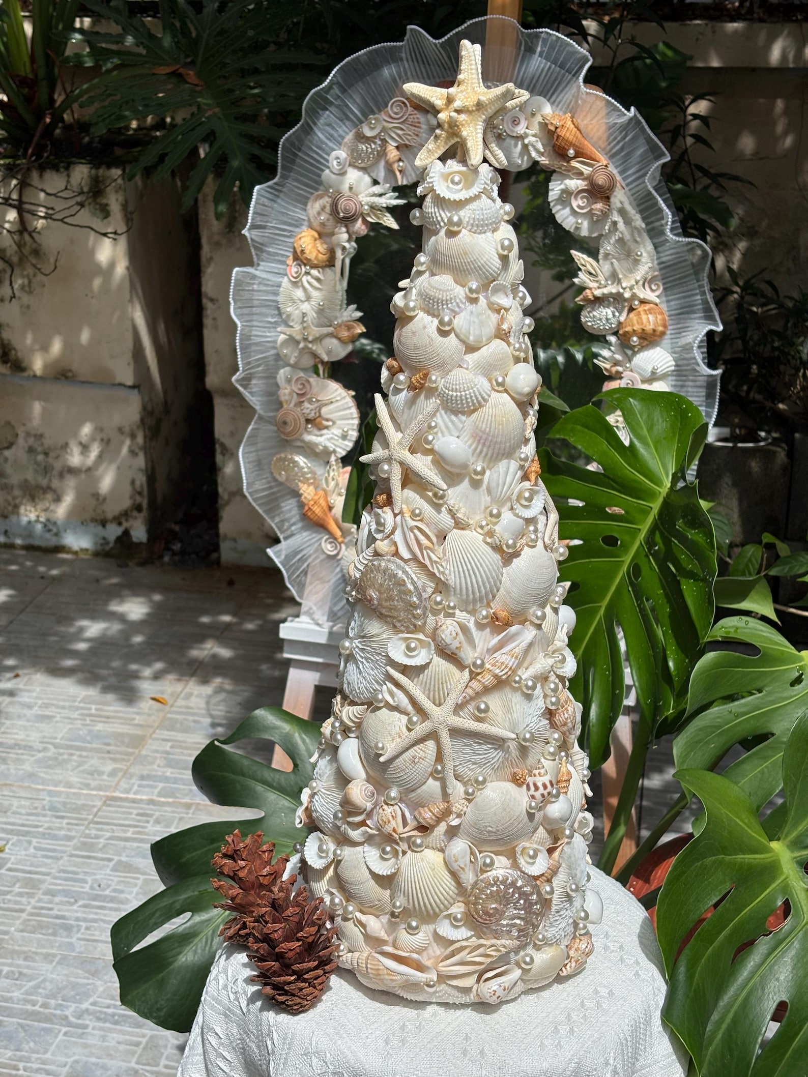 Coastal Seashell Tree: Handmade Beach Decor, Starfish Tree, Nautical ...