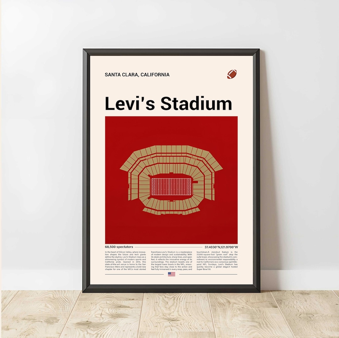 Levi's Stadium Print, San Francisco 49ers Poster, Mid Century Modern ...