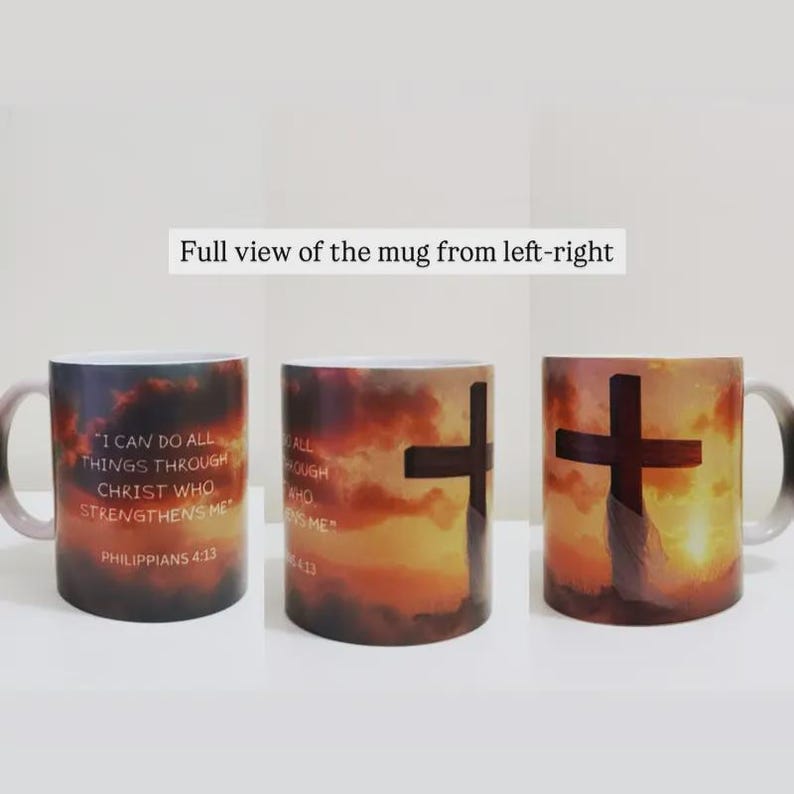 Color Changing Christian Mug Philippians 4:13, Heat Reactive Magic ...