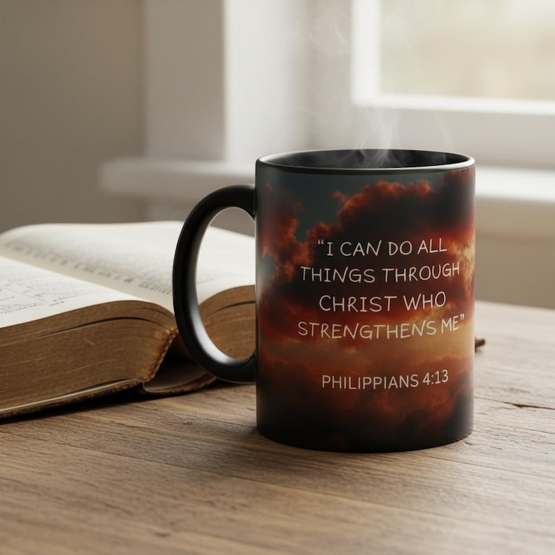 Color Changing Christian Mug Philippians 4:13, Heat Reactive Magic ...