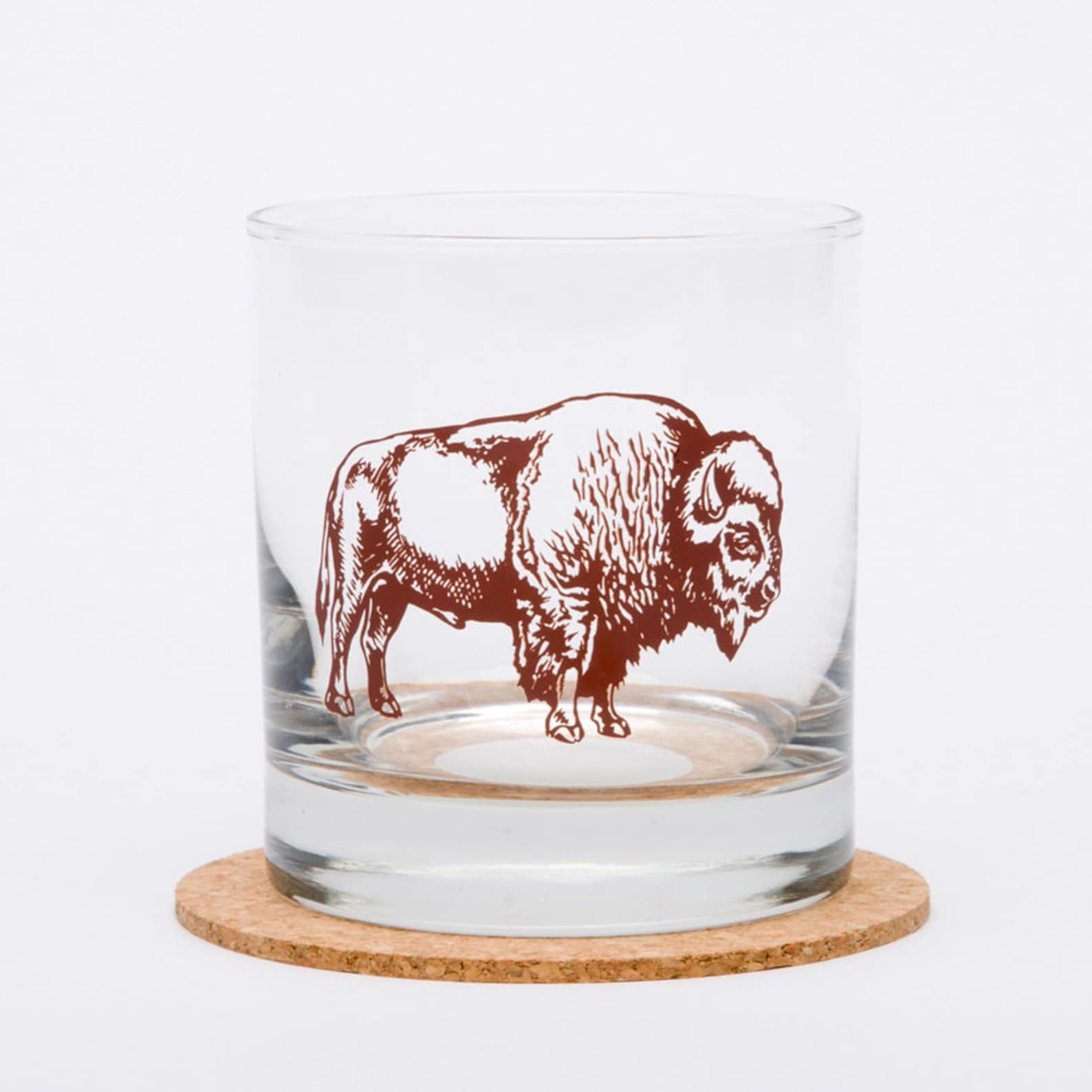 Bison Whiskey Glass Rocks Glass Bison Cocktail Glass - Etsy