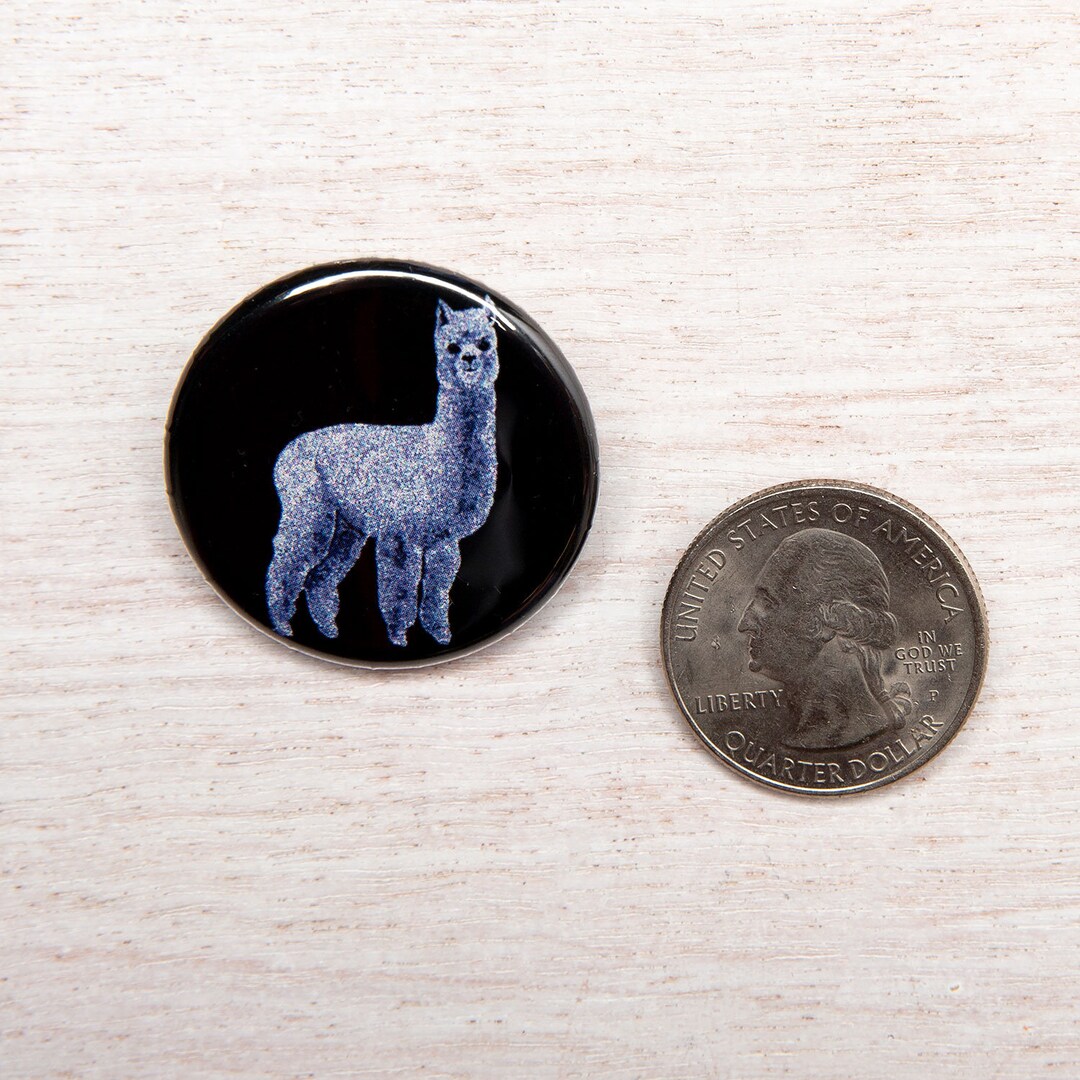 Alpaca Button Pin Llama Pin 1.25 - Etsy