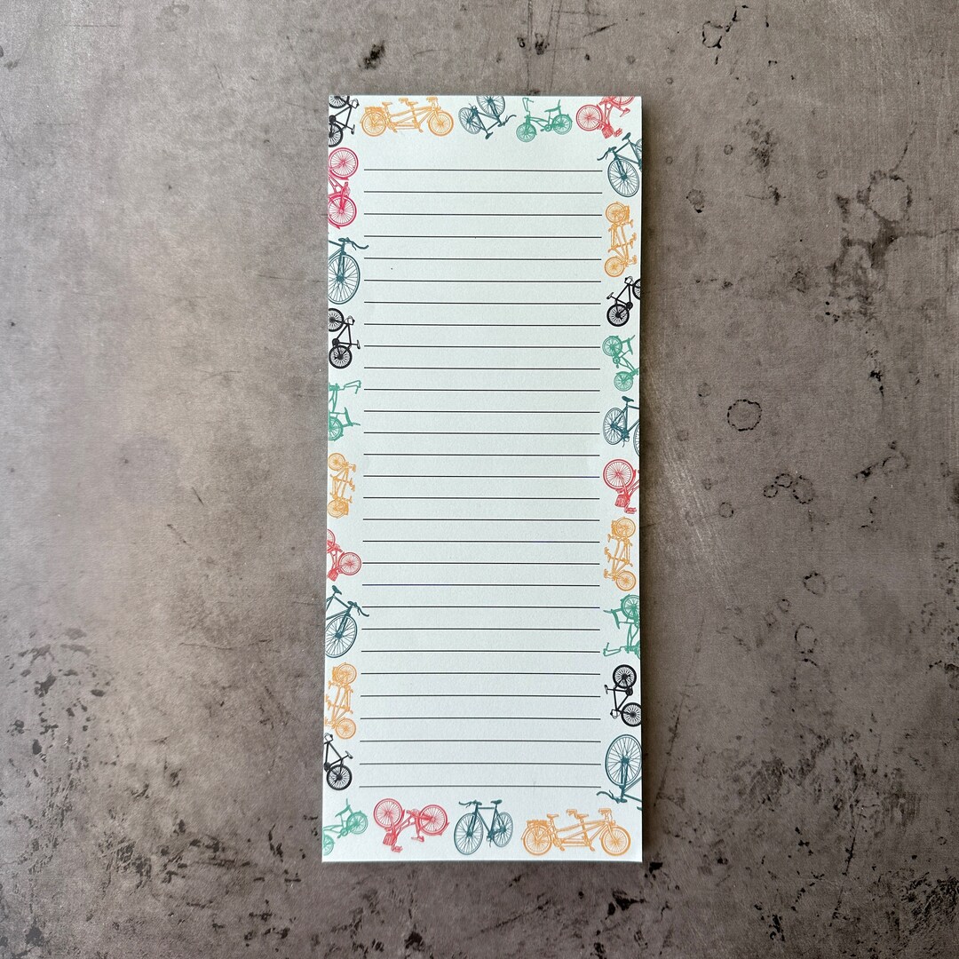 Bicycle Grocery List Pad for Fridge Notepad for Refrigerator Notepad ...