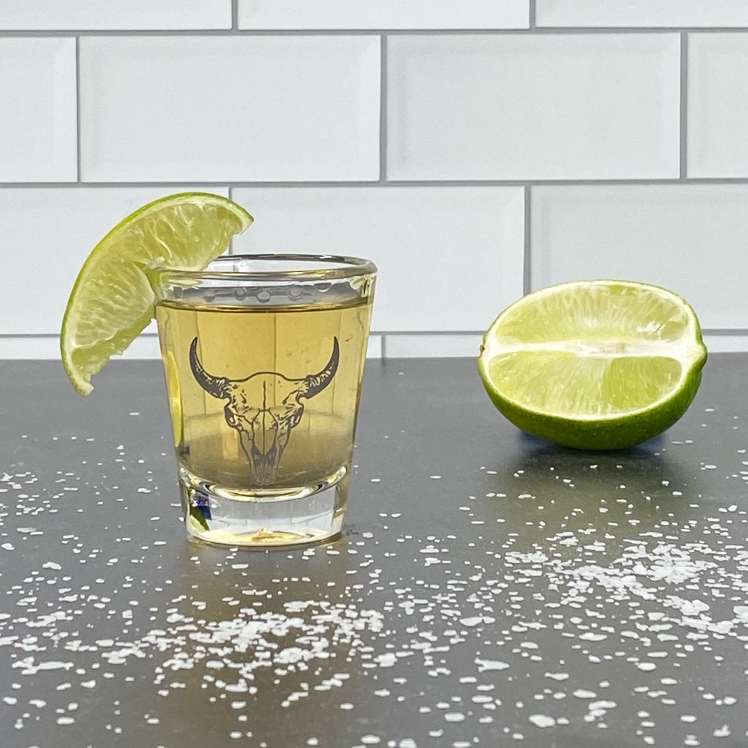 Buffalo Skull Shot Glass Barware Glass Bison Skull - Etsy