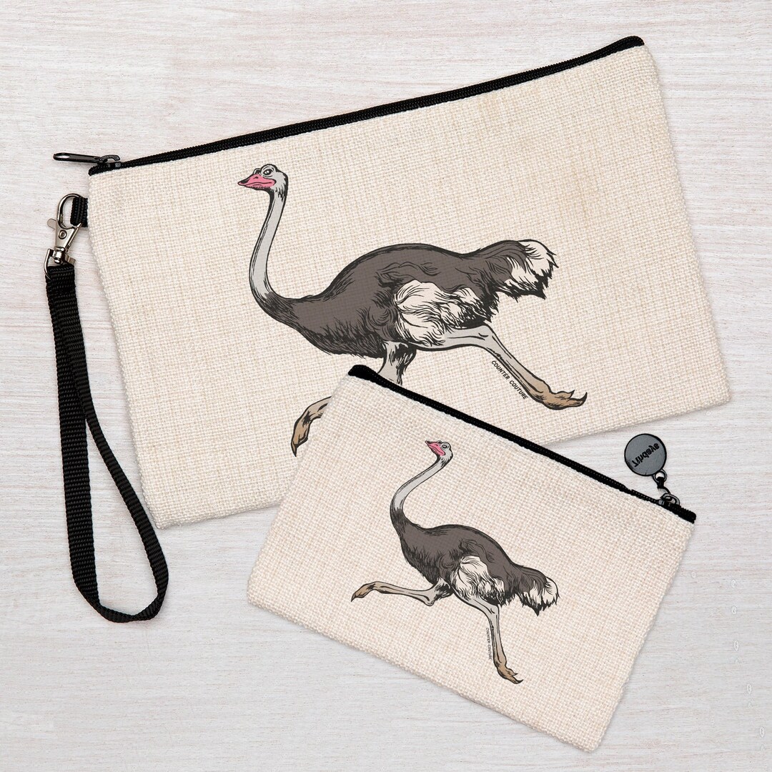 Ostrich Zipper Pouch Ostrich Cosmetic Bag Ostrich Coin Purse Ostrich ...