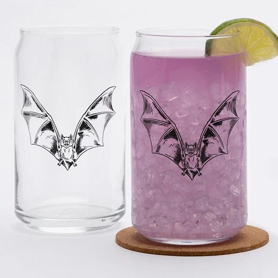 Bat Beer Can Glass | 16 Oz Screen Printed Spooky Drinkware - Etsy