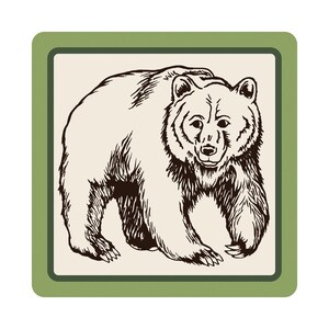Bear Vinyl Sticker - Grizzly Bear Decal - Bear Badge Sticker for Laptop ...