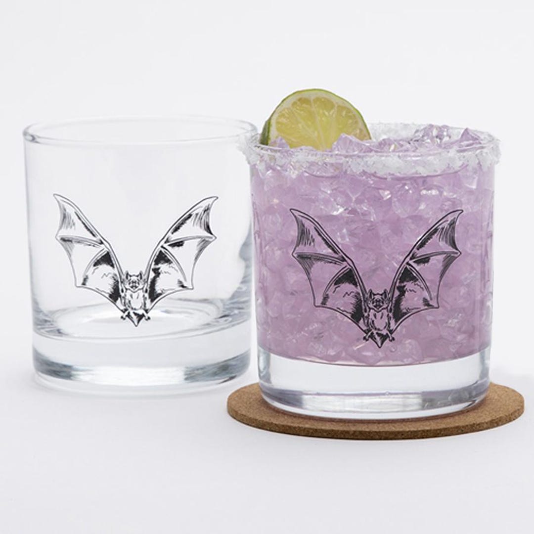 Bat Rocks Whiskey Glass - 11oz Halloween Cocktail Tumbler - Etsy
