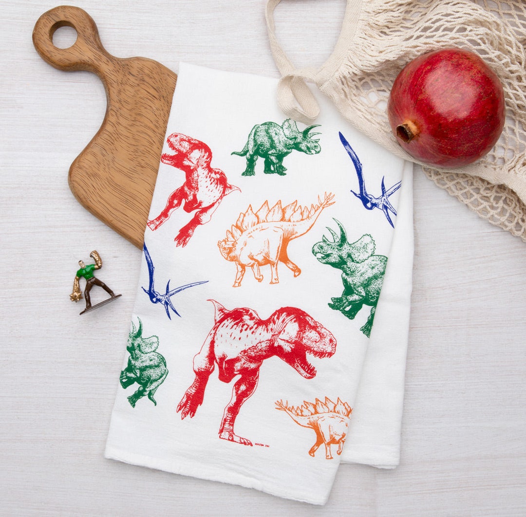 Dinosaurs Flour Sack Towel Dinosaur Housewarming Gift T-rex Gift ...