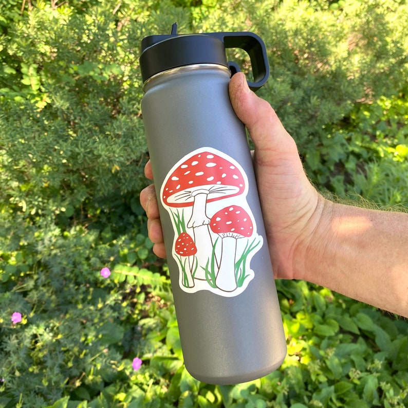 Matte Sticker Red Mushroom Forest Floor Aesthetic Sticker - Etsy