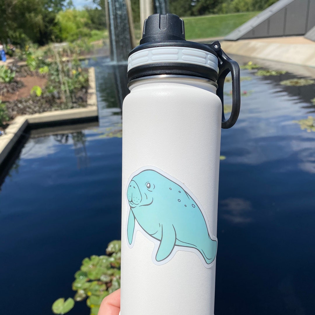 Adorable Manatee Vinyl Decal for Water Bottles & Laptops - Manatee ...
