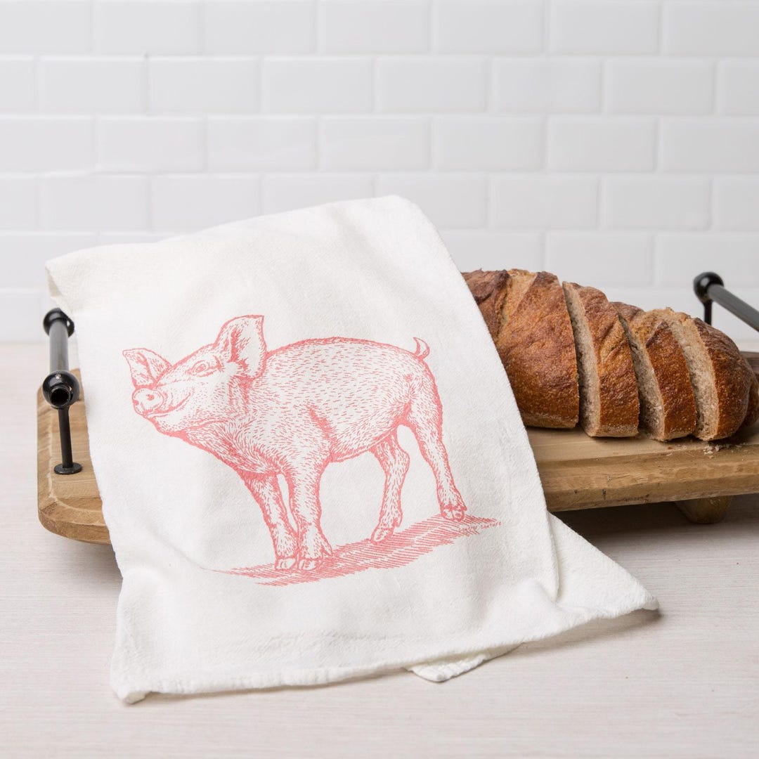 Pig Flour Sack Towel - Farmhouse Decor - Farmhouse Kitchen Towel ...