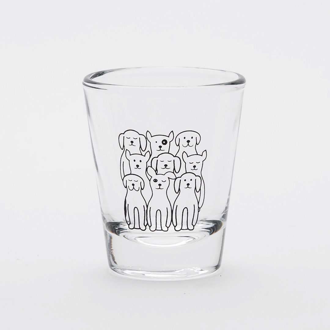 Dog Shot Glass Barware Glass Dogs Screen Printed - Etsy