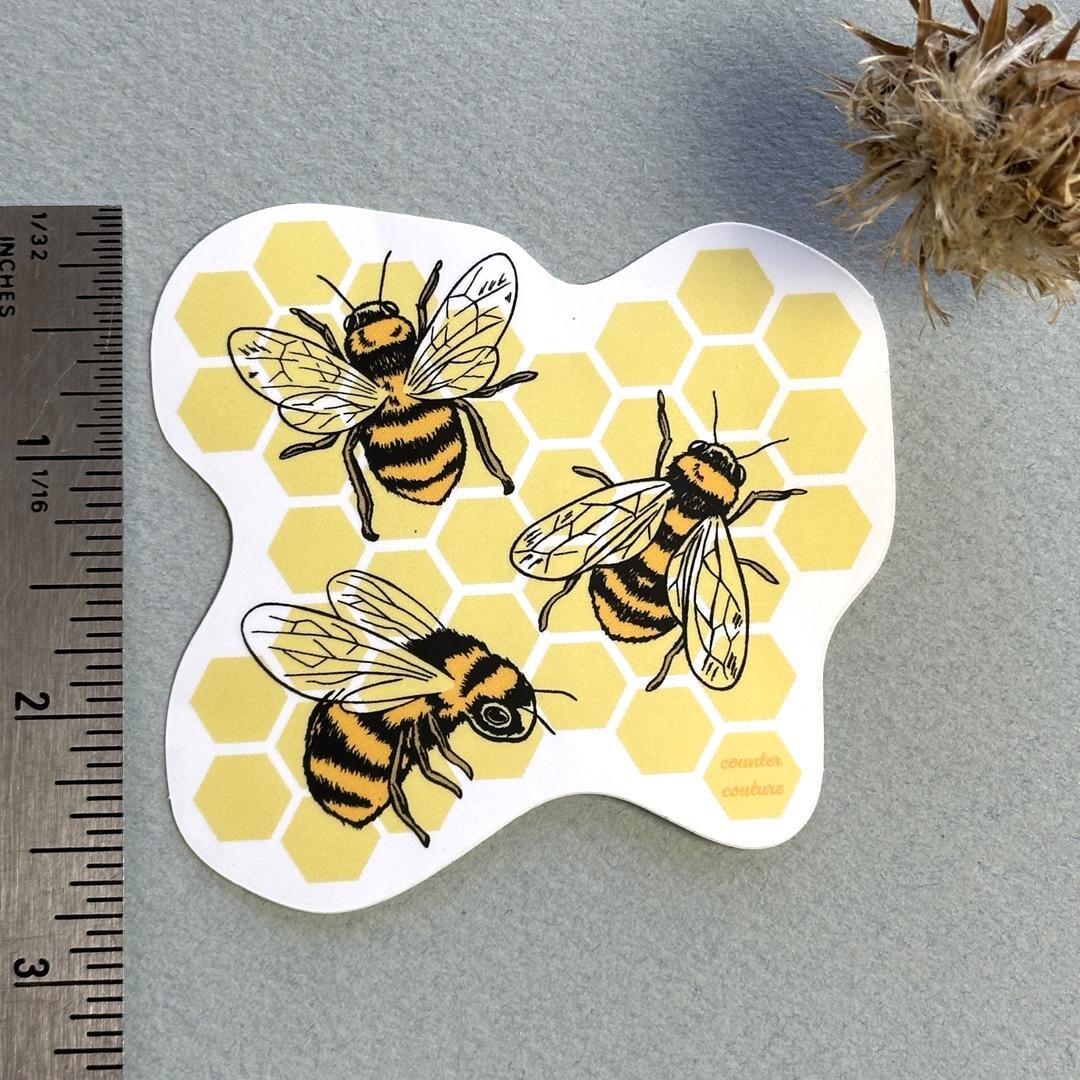 Bumble Bees Sticker - Honeybees Sticker - Bee Sticker - Honeycomb ...