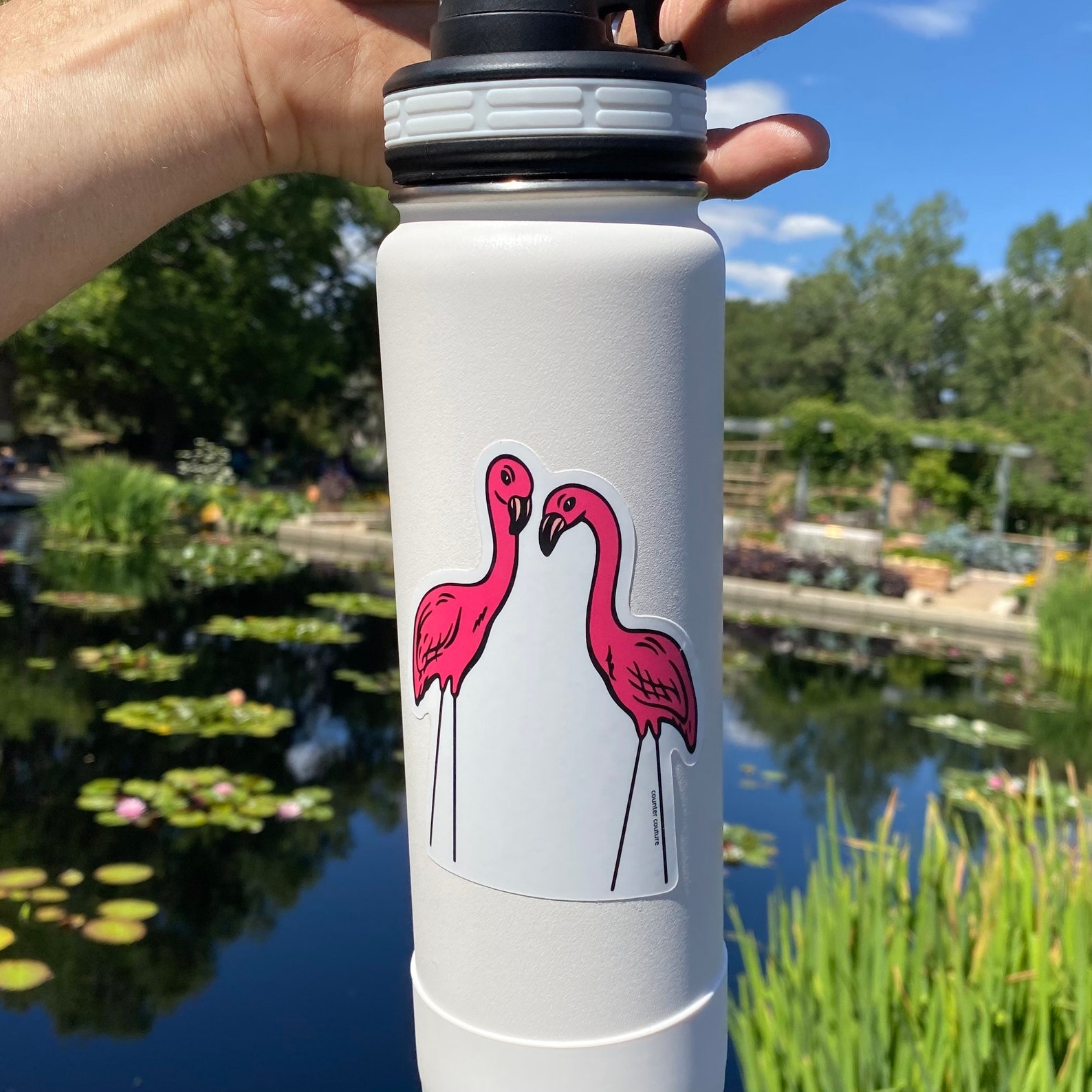 Flamingo Sticker for Water Bottle Decal Vinyl Flamingos | Etsy