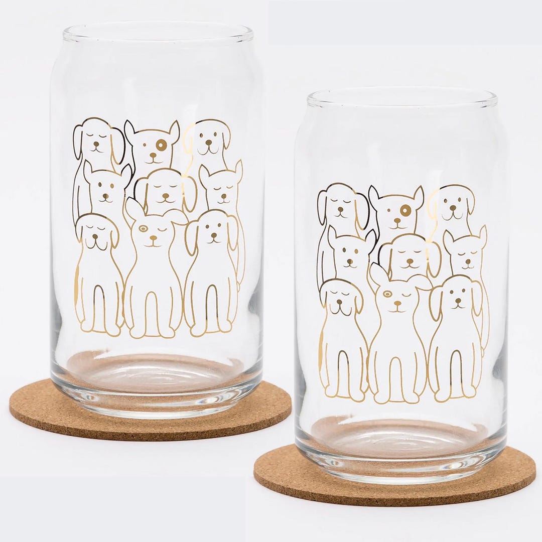 Dogs Beer Can Glass - Dog Gift - Beer Glass for Dog Lover - Dog Barware ...
