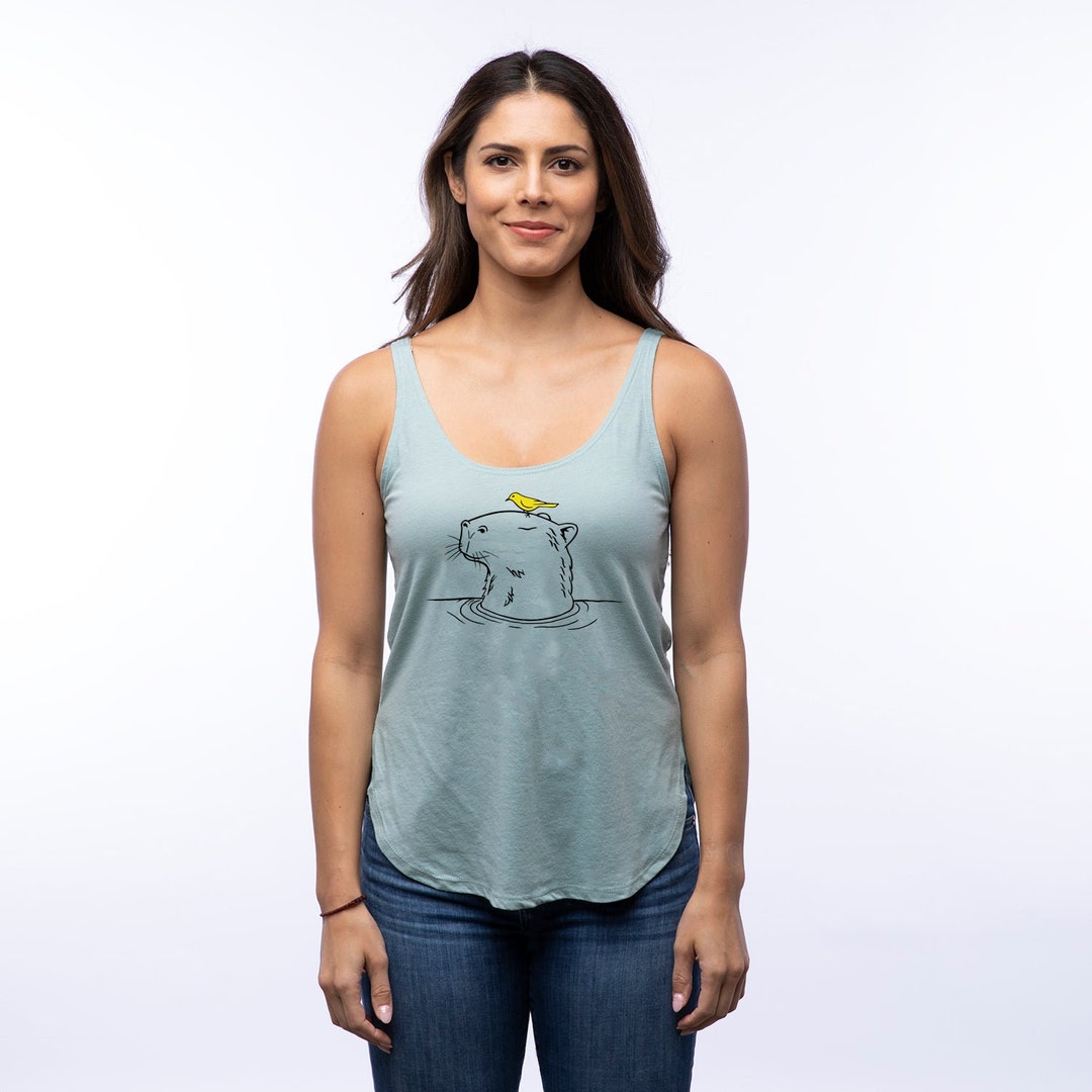 Capybara Tank Capybara Tank Top Women's Tank Top Funny Tank Flowy ...