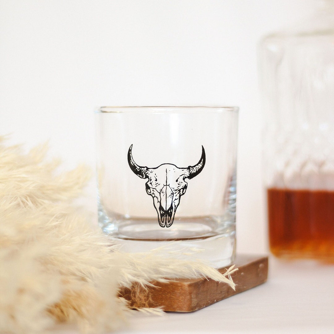 Buffalo Skull Whiskey Glasses Cow Skull Highball Glass Barware Whisky ...