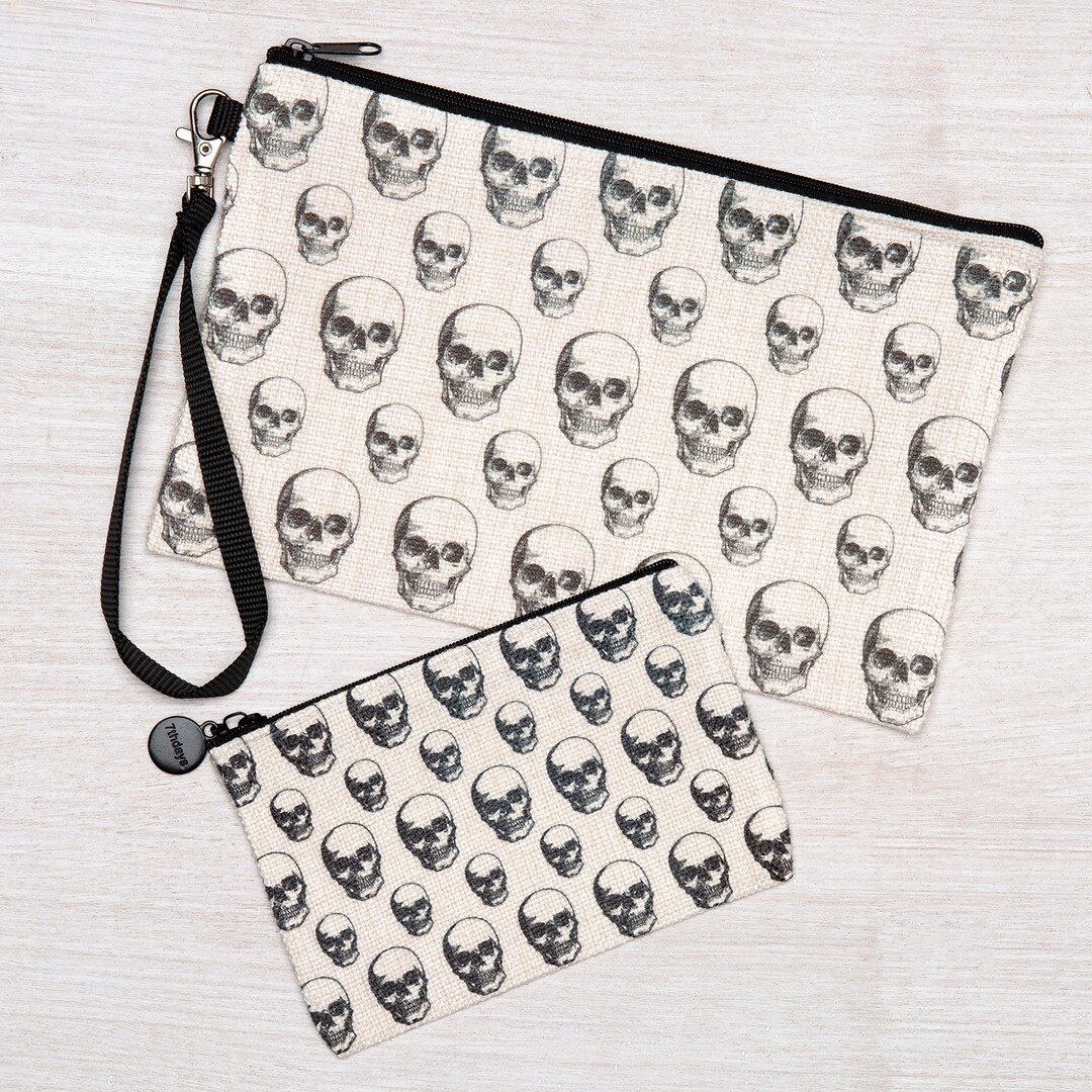 Skull Zipper Pouch Skull Cosmetic Bag Skull Coin Purse Skull Pencil Bag ...
