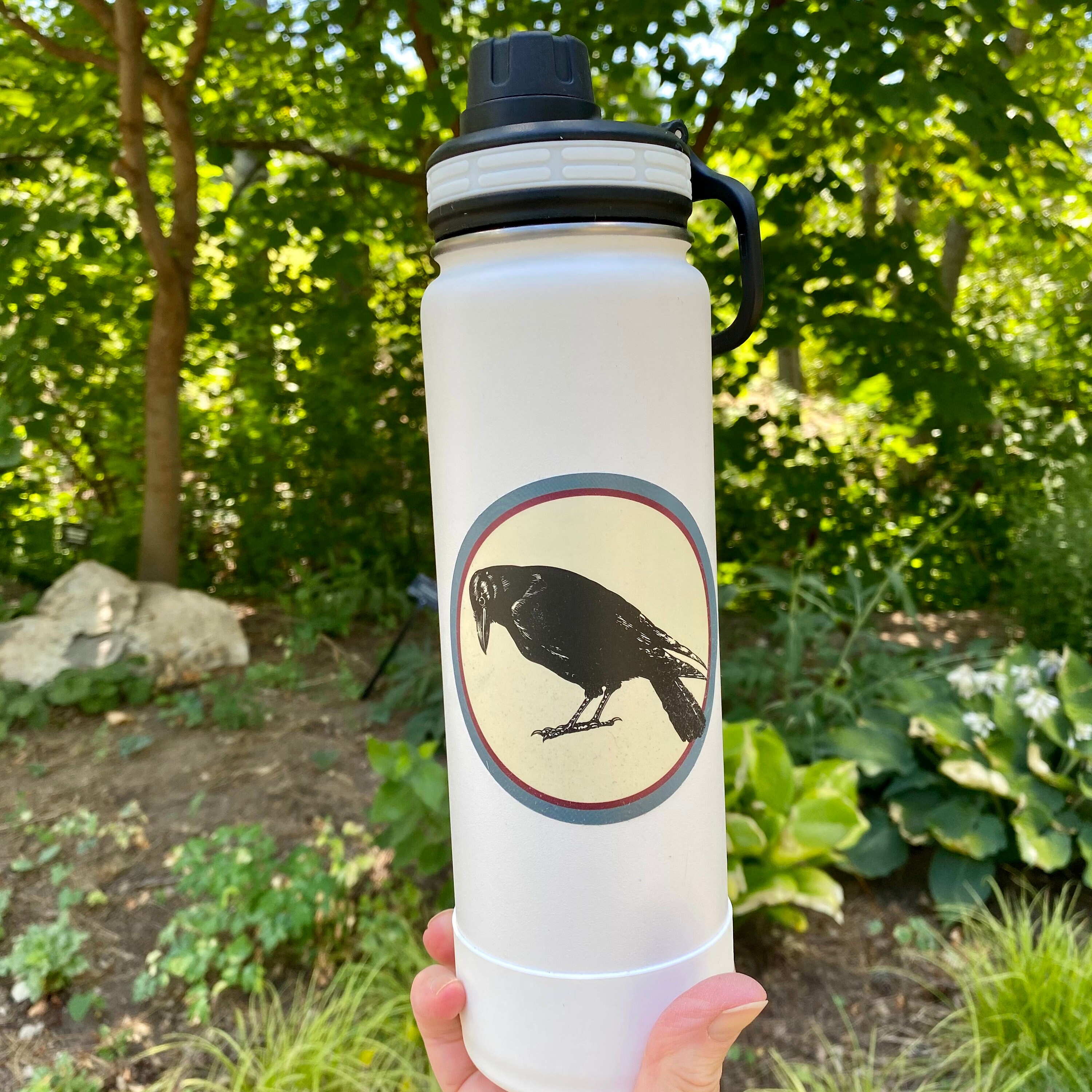 Crow Badge Sticker for Water Bottle Decal Vinyl Crows | Etsy