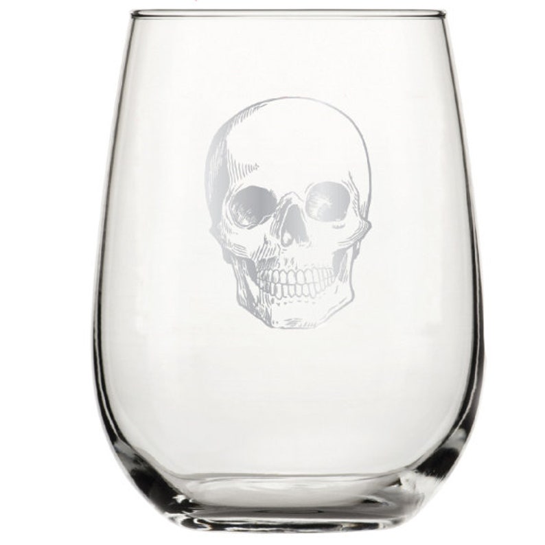 Skull Wine Glass Stemless Wine Glass Cocktail Glass Etsy