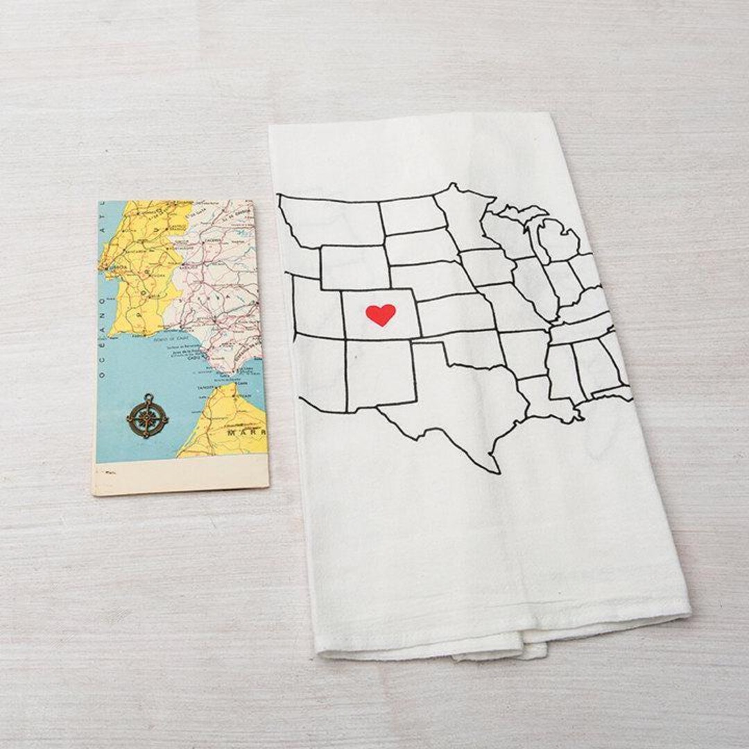 Colorado Map Tea Towel - Slightly Irregular - Etsy