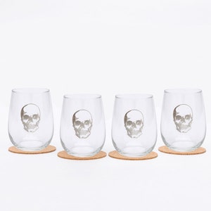 Skull Wine Glass Stemless Wine Glass Cocktail Glass Barware Drinking ...