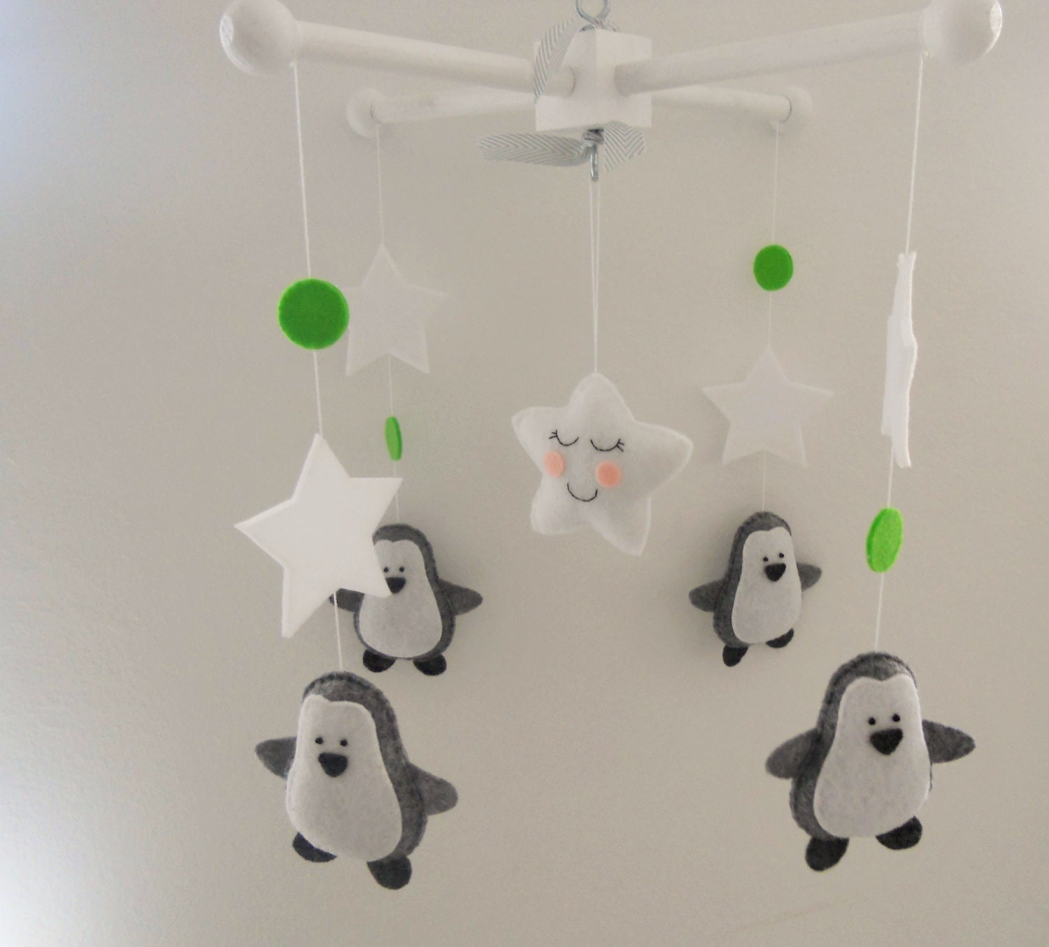 Baby Crib Mobile-penguins Mobile-custom Made Mobile-gray and | Etsy