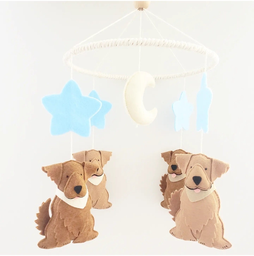 Baby Crib Mobile-dogs Mobile, Golden Retriever, Labrador Retriever ...
