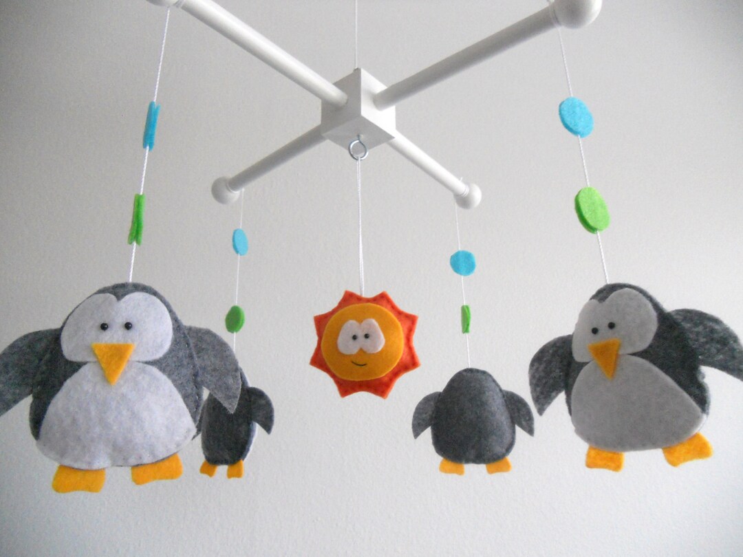 Baby Crib Mobile-penguins Mobile-custom Made Mobile - Etsy