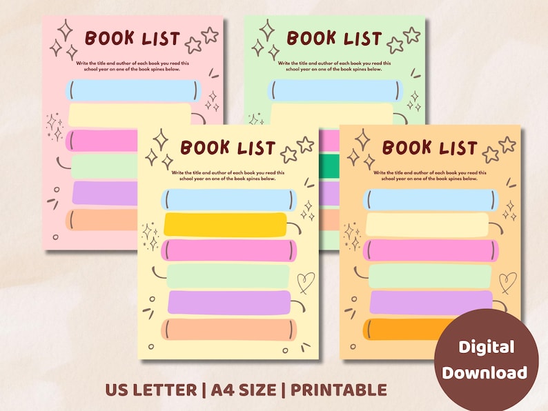 Kids' Reading Log: Homeschool Book List Tracker (digital Download) - Etsy