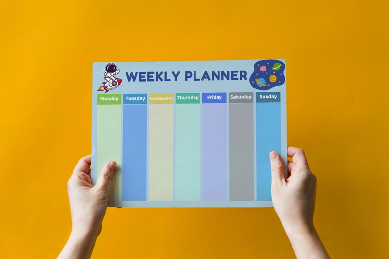 Kids Space Weekly Planner Printable, Homeschool Schedule (digital ...