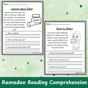 Ramadan Reading Comprehension Worksheets for Kids | Grade 1–3 Islamic ...