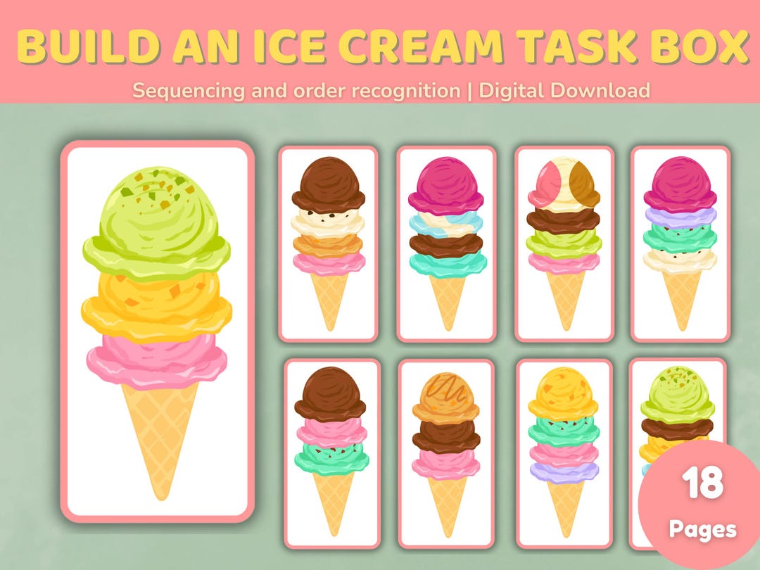 Build an Ice Cream Task Box for Preschoolers Hands-on Fine Motor ...