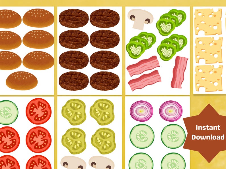 Build a Burger Task Box for Preschoolers Hands-on Fine Motor & Sorting ...
