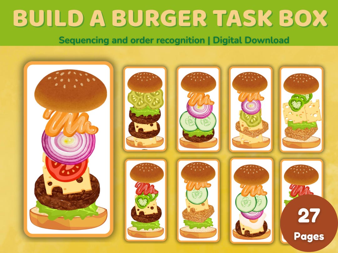 Build a Burger Task Box for Preschoolers Hands-on Fine Motor & Sorting ...