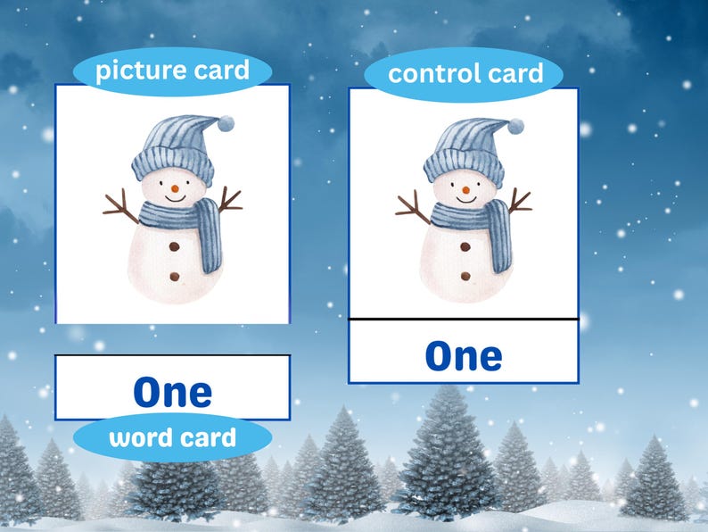 Winter Number Flash Cards 1-10: Christmas Montessori Printable (PDF) - Etsy