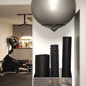 Wall Mount Yoga Ball Holder: Powder Coated Steel Exercise Ball Rack - Etsy