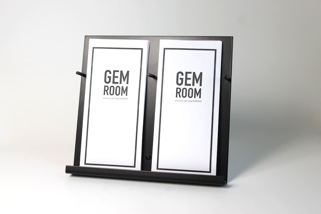 NEW Minimalist Double Brochure Pamphlet Holder- Minimalist Metal Side ...