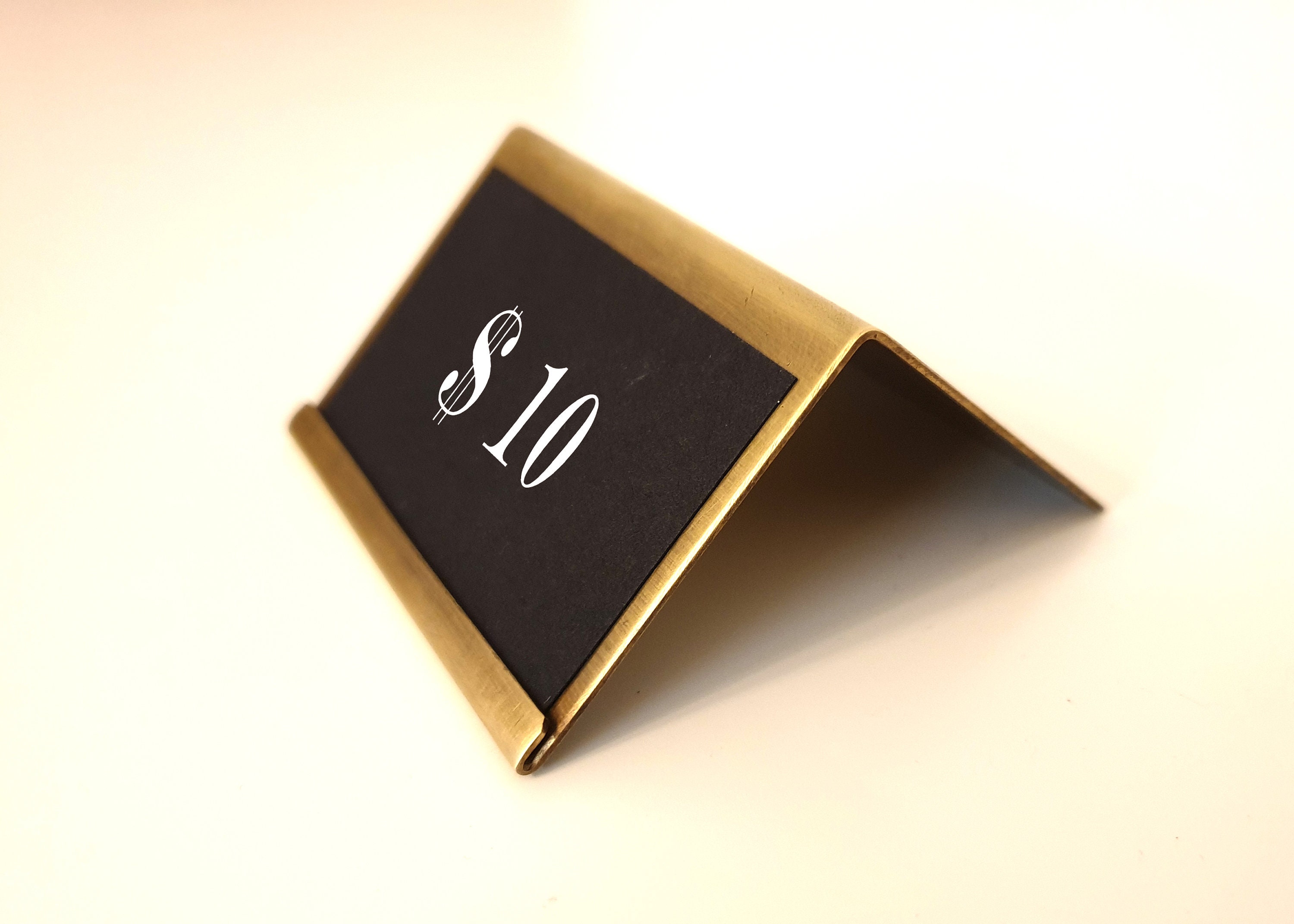 Modern Brass Price Tag Holder Post Card Holder Brass Product - Etsy Denmark