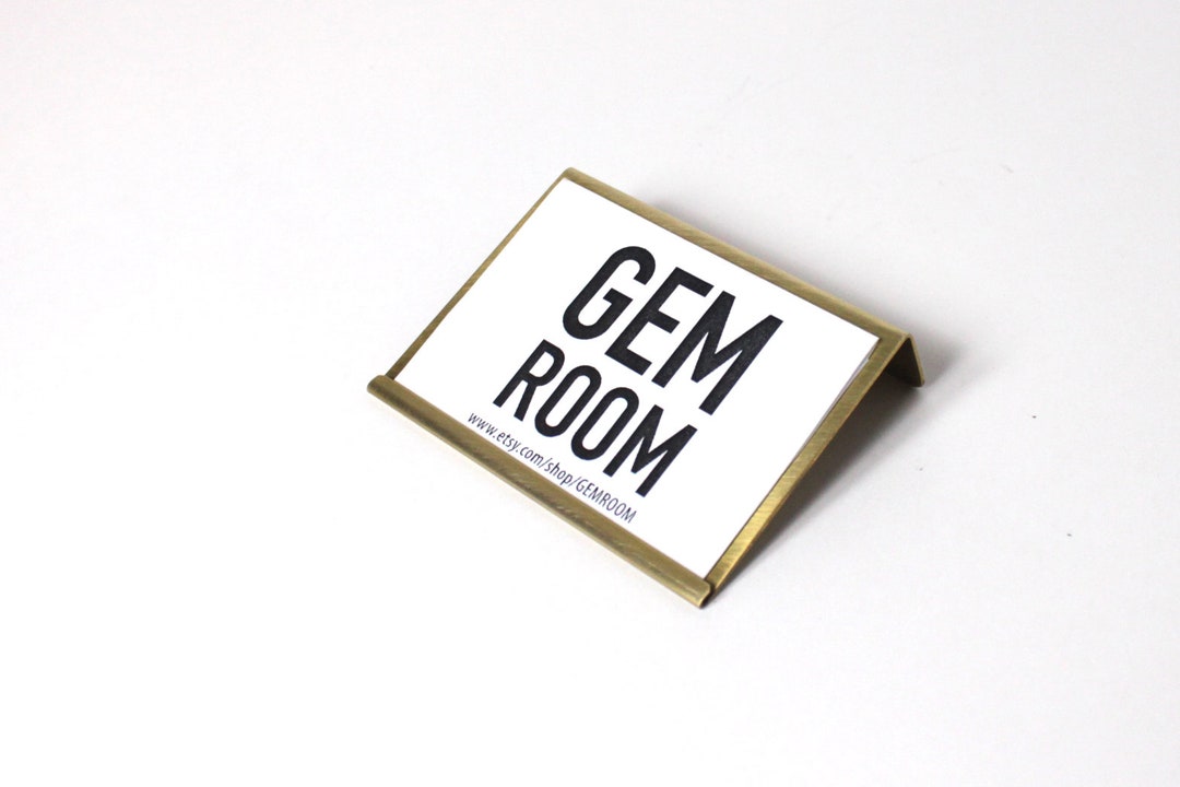 Modern Brass Price Tag Holder: Patina Finish Display - Etsy
