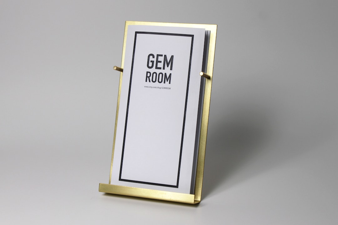NEW Modern Brass Brochure Pamphlet Holder- Minimalist Brass Metal ...