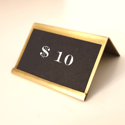 Modern Brass Price Tag Holder Post Card Holder Brass Product - Etsy Denmark