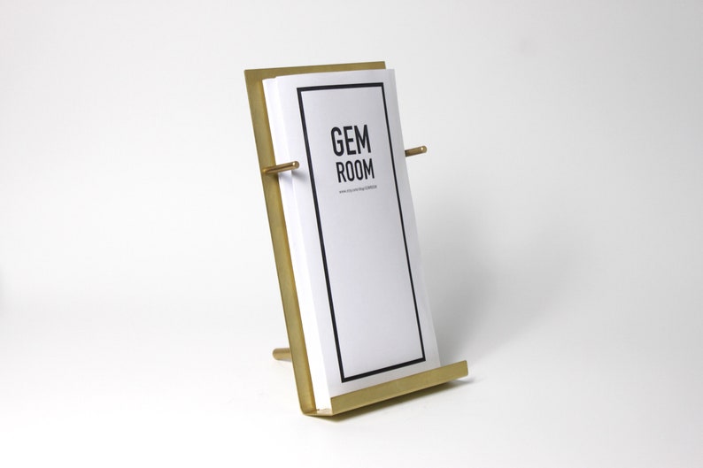 NEW Modern Brass Brochure Pamphlet Holder- Minimalist Brass Metal ...