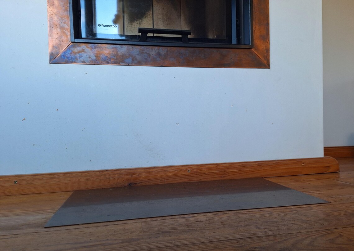 Custom Brass Floor Plate: Fireplace & Stove Spark Protection - Etsy