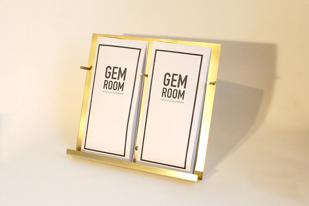 NEW Modern Brass Brochure Pamphlet Holder- Minimalist Brass Metal ...