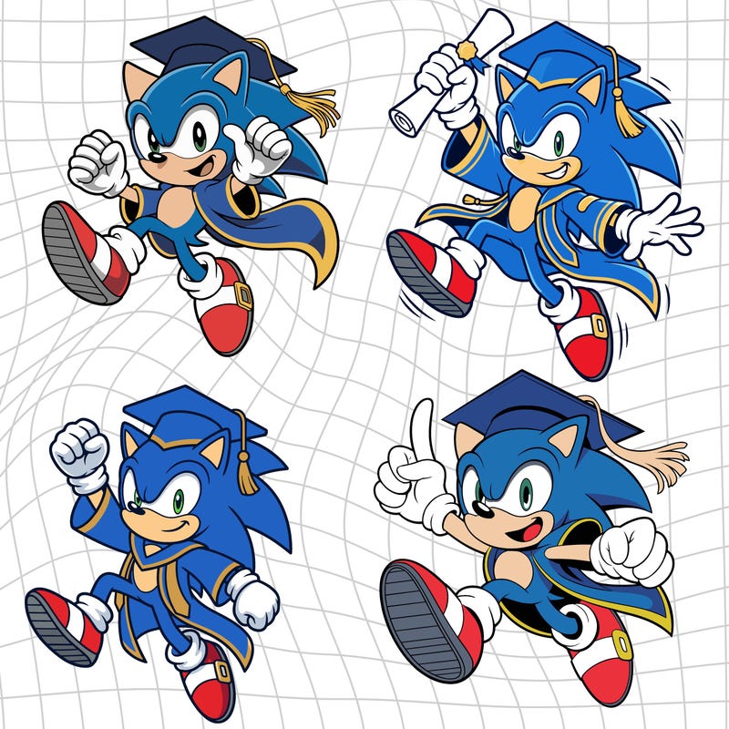 Sonic Graduate Svg - Etsy UK