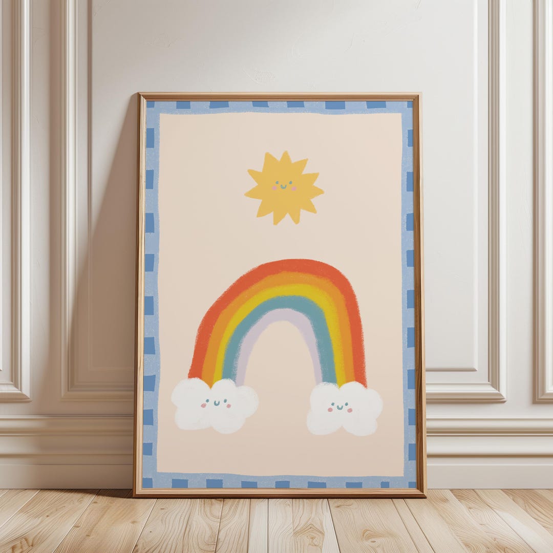 Sun and Rainbow - Nursery Wall Art | Digital Download | Printable Kids ...