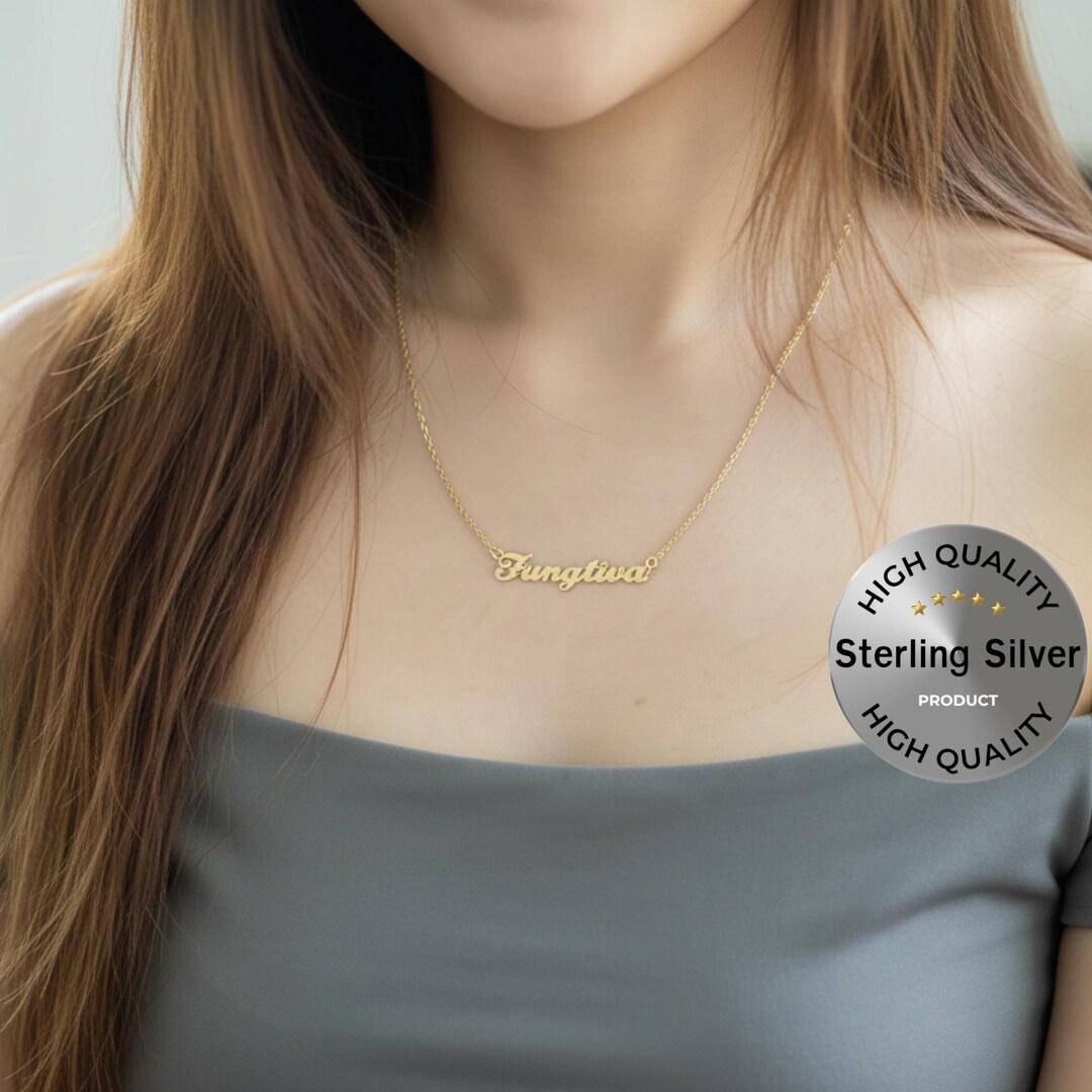 Personalized Sterling Silver Name Necklace: Custom Waterproof Jewelry ...