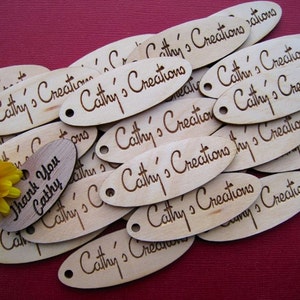 Custom Laser Engraved Pine Wood Tags (set of 25) - Etsy